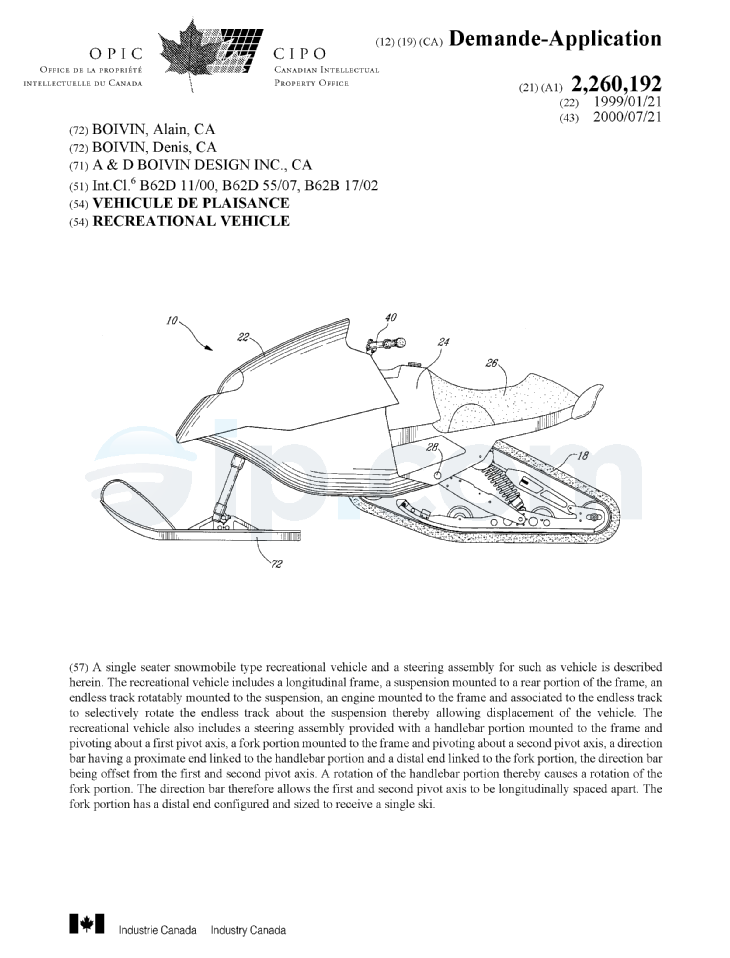Apparatus and kit for coupling a snowmobile suspension (US) – AD Boivin ...